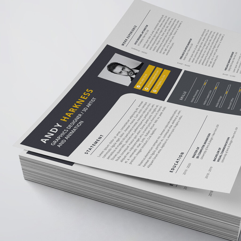 Landscape Resume/CV Template - MasterBundles