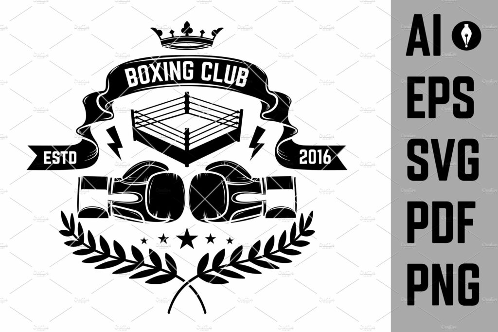 Set of the boxing club labels SVG – MasterBundles