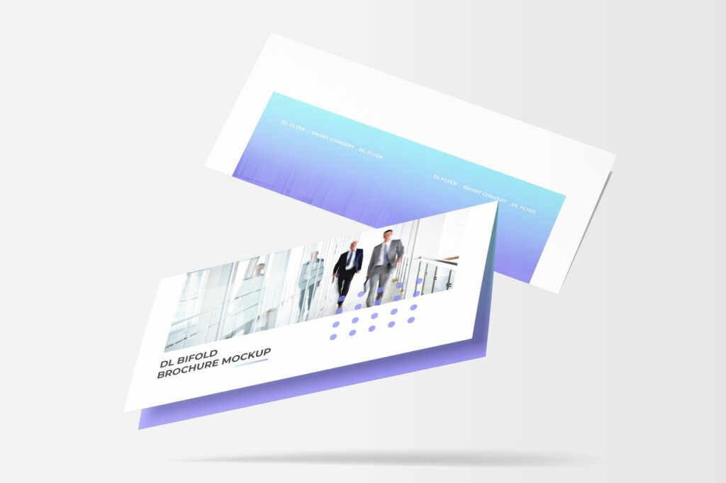 Landscape DL Bi-Fold Brochure Mockup – MasterBundles