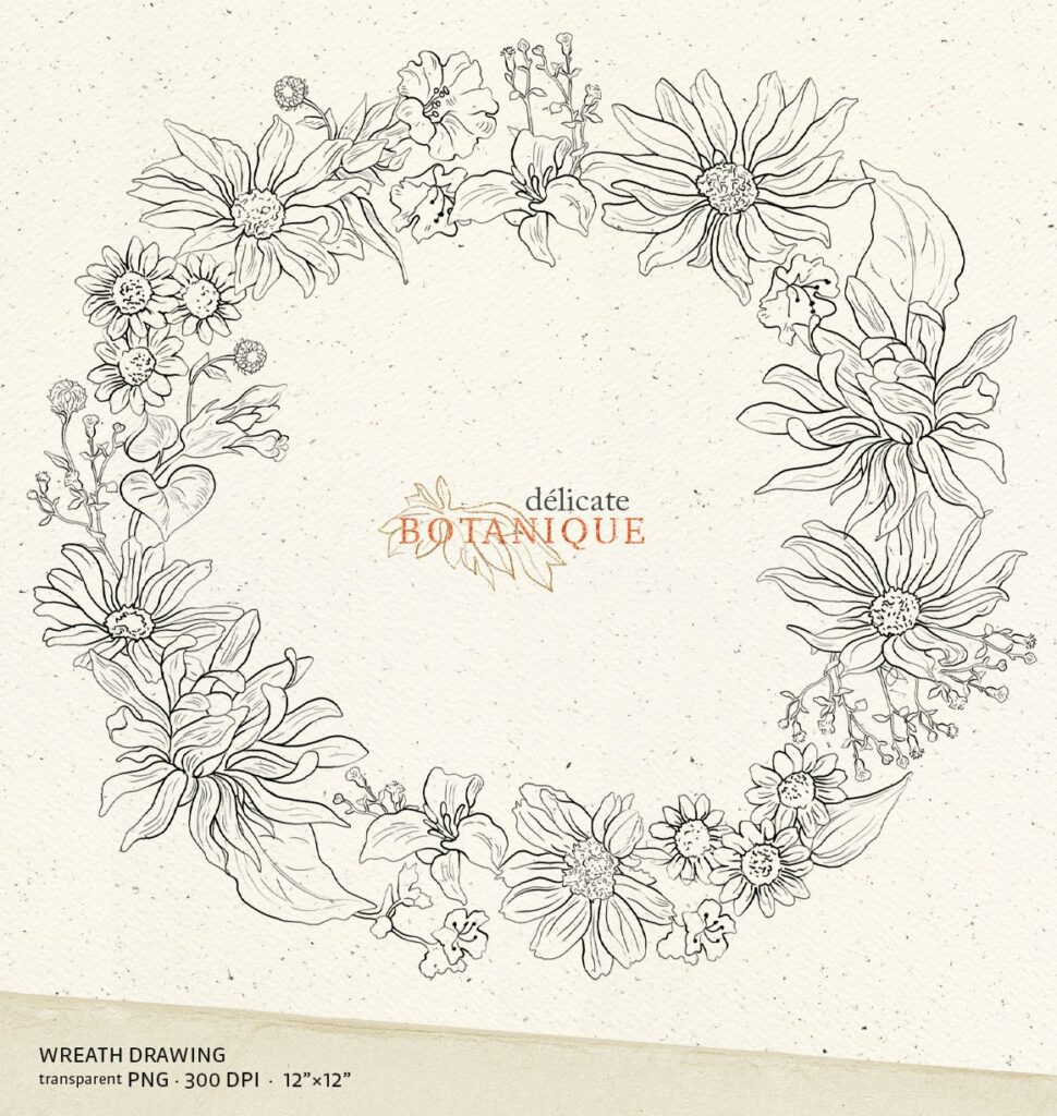 Pencil flowers | delicate drawings – MasterBundles