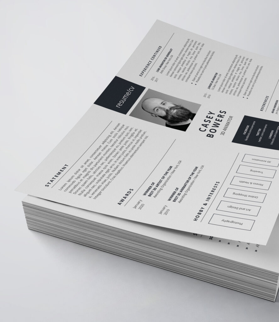 Landscape Resume/CV Template - MasterBundles