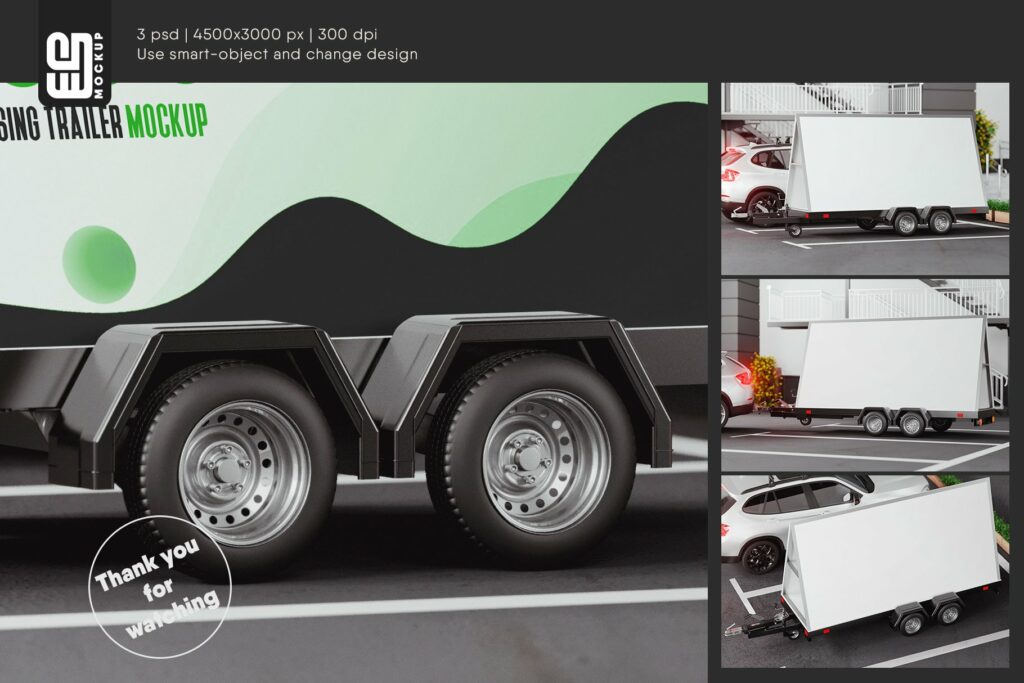 Mobile Billboard Adv Trailer Mockup – MasterBundles