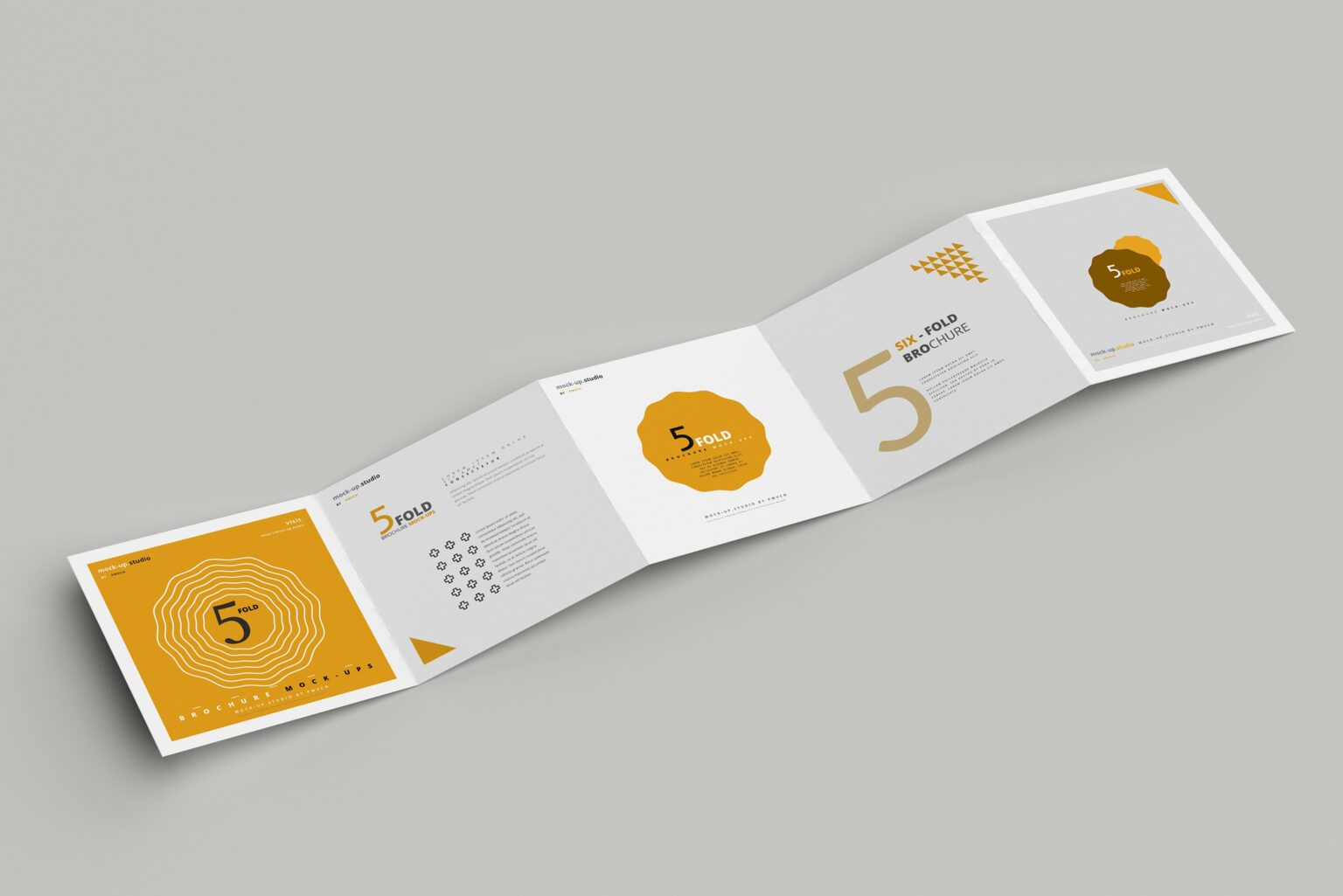 5-Fold Square Brochure Mockups – MasterBundles