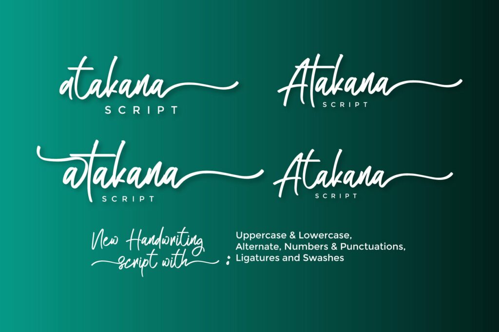 Atakana - Handwriting Script Font – MasterBundles