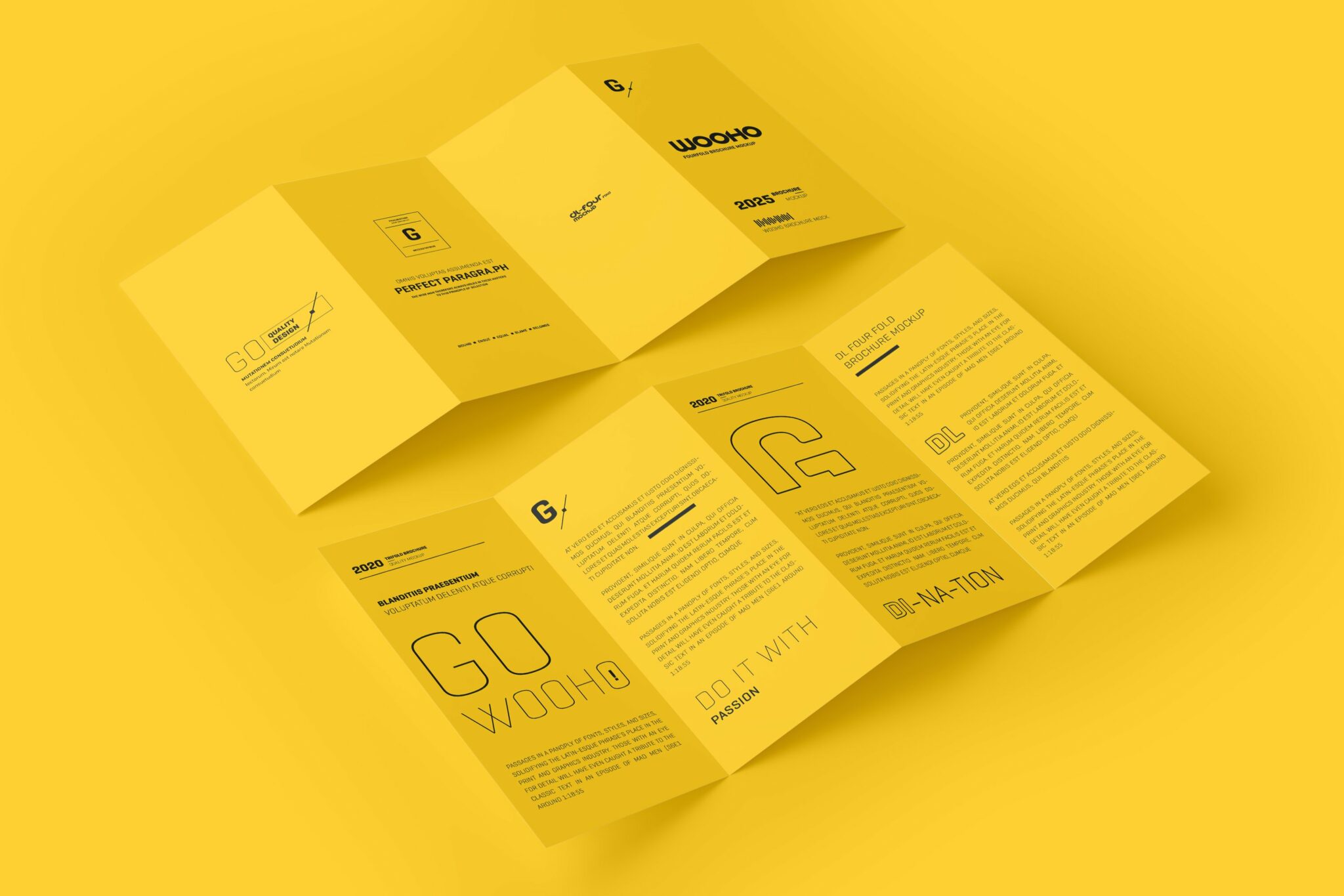 DL 4 Fold Brochure Mockup – MasterBundles