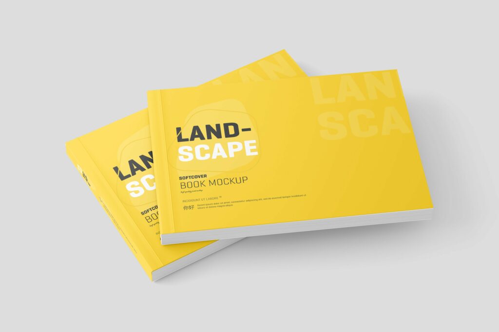 Landscape Softcover Book Mockup – MasterBundles