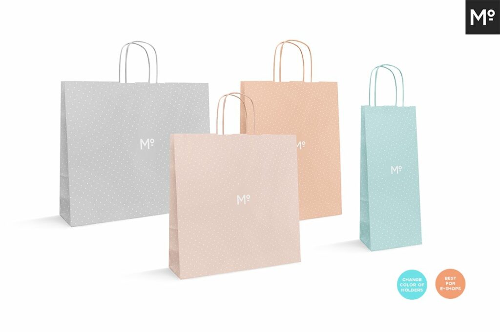 Paper Bags 4 Types Mock-up – MasterBundles