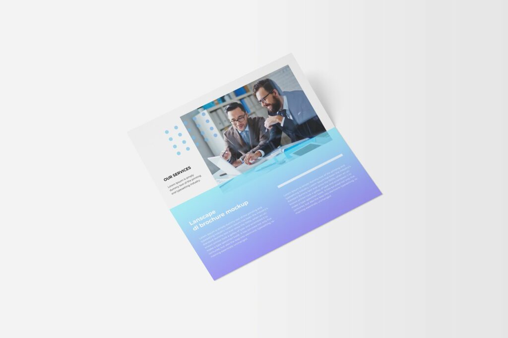 Landscape DL Bi-Fold Brochure Mockup – MasterBundles