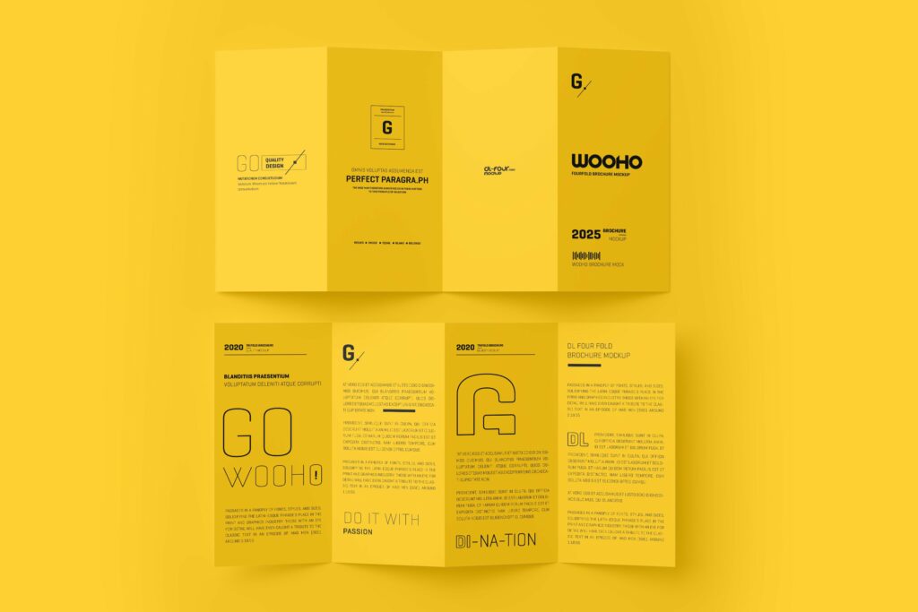 DL 4 Fold Brochure Mockup – MasterBundles