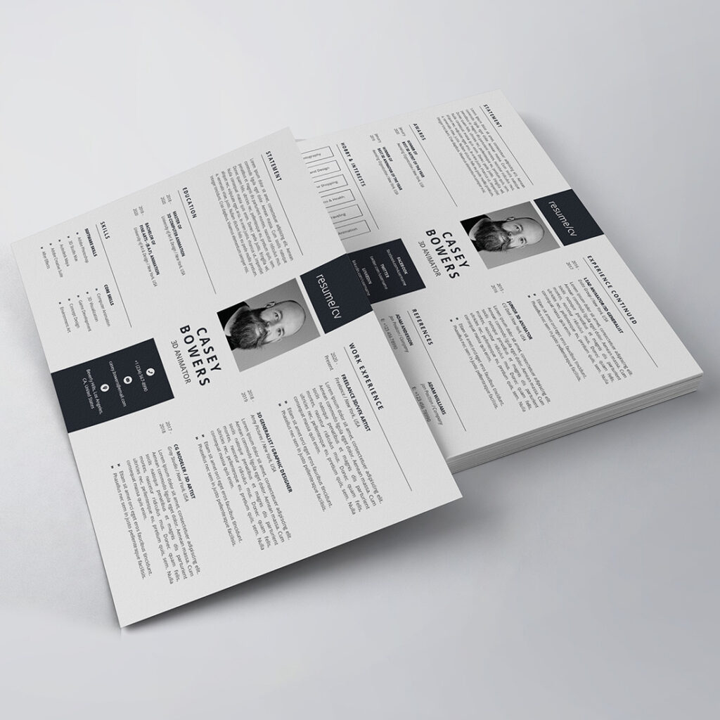 Landscape Resume/CV Template - MasterBundles