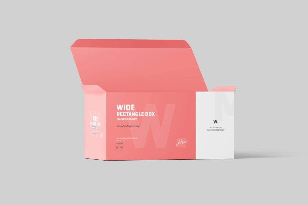 Wide Rectangle Box Packaging Mockup – MasterBundles