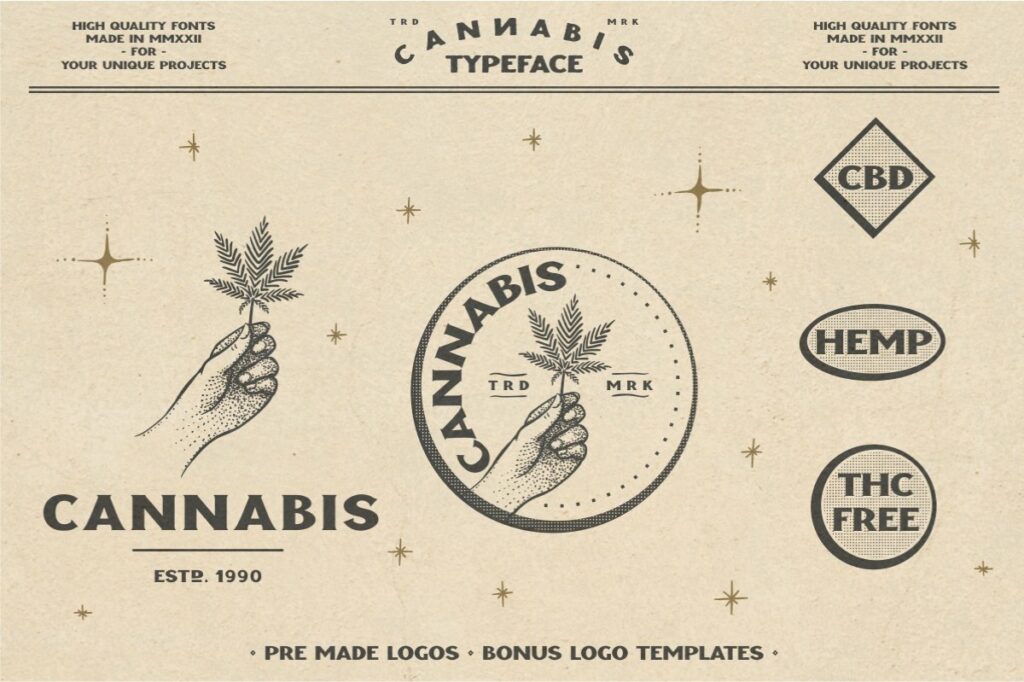CANNABIS vintage font – MasterBundles