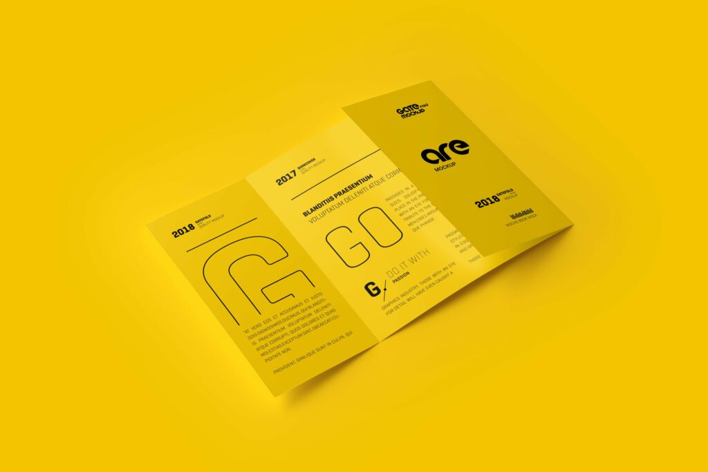 Square Gatefold Brochure Mockup – MasterBundles