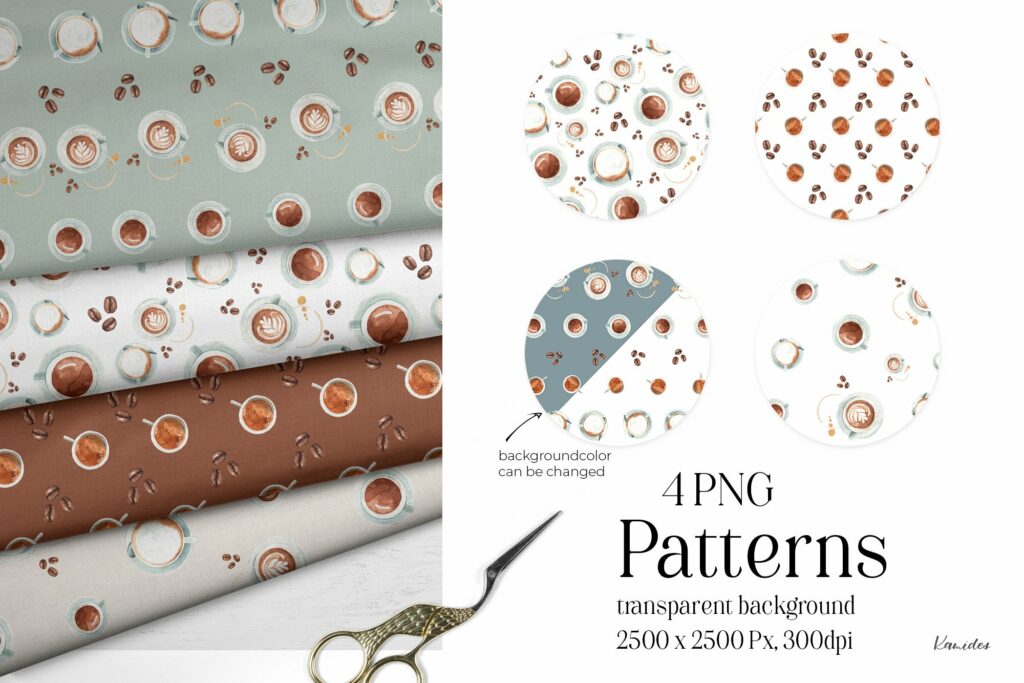 Watercolor COFFEE Clipart & Pattern – MasterBundles
