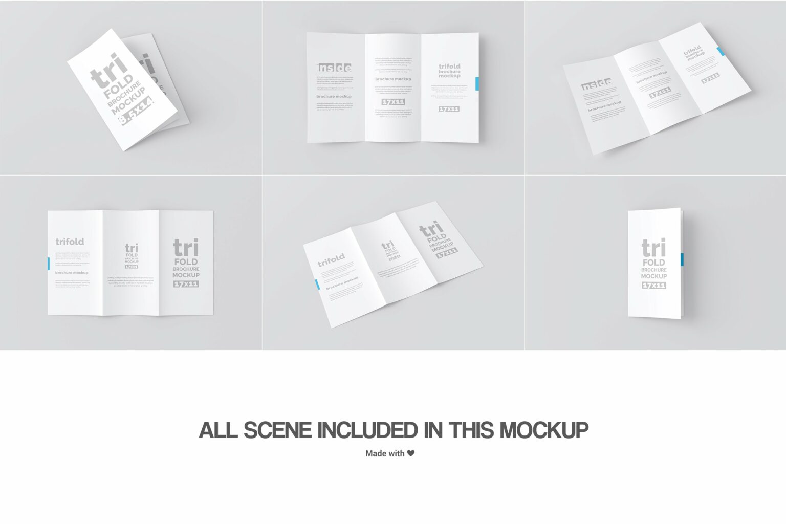 17x11 Trifold Brochure Mockup – MasterBundles