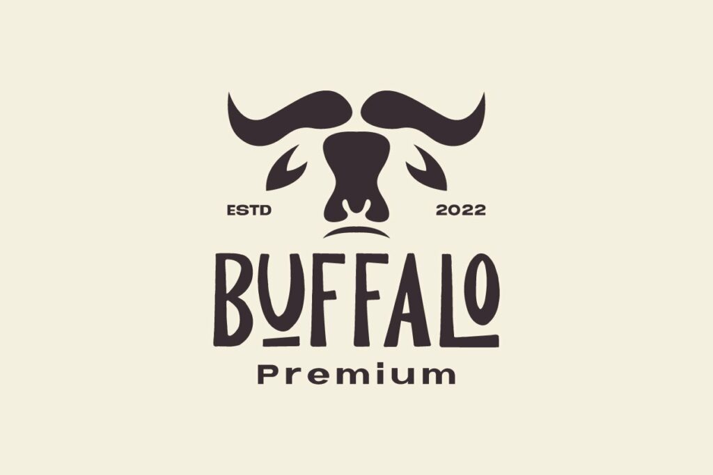 head buffalo shape vintage logo – MasterBundles