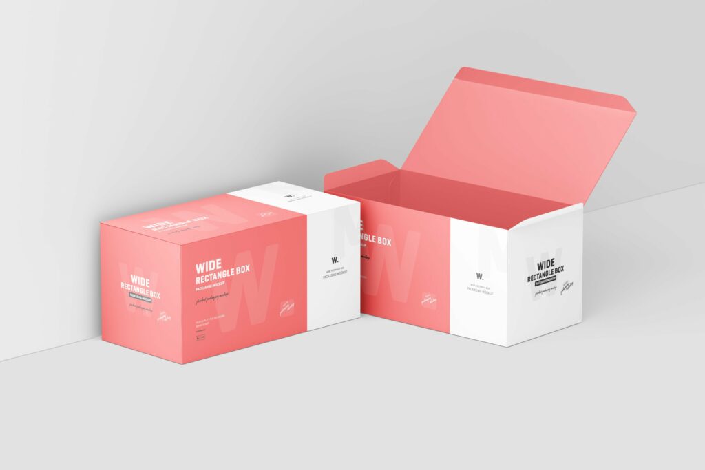 Wide Rectangle Box Packaging Mockup – MasterBundles