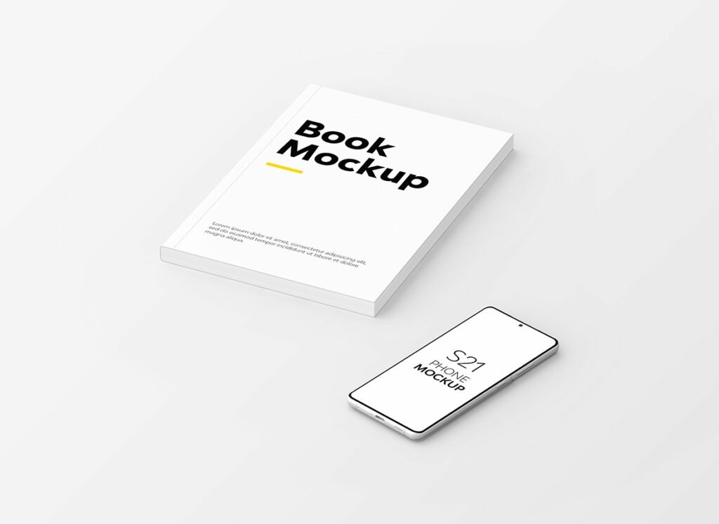 Book & S21 Phone Mockup – MasterBundles