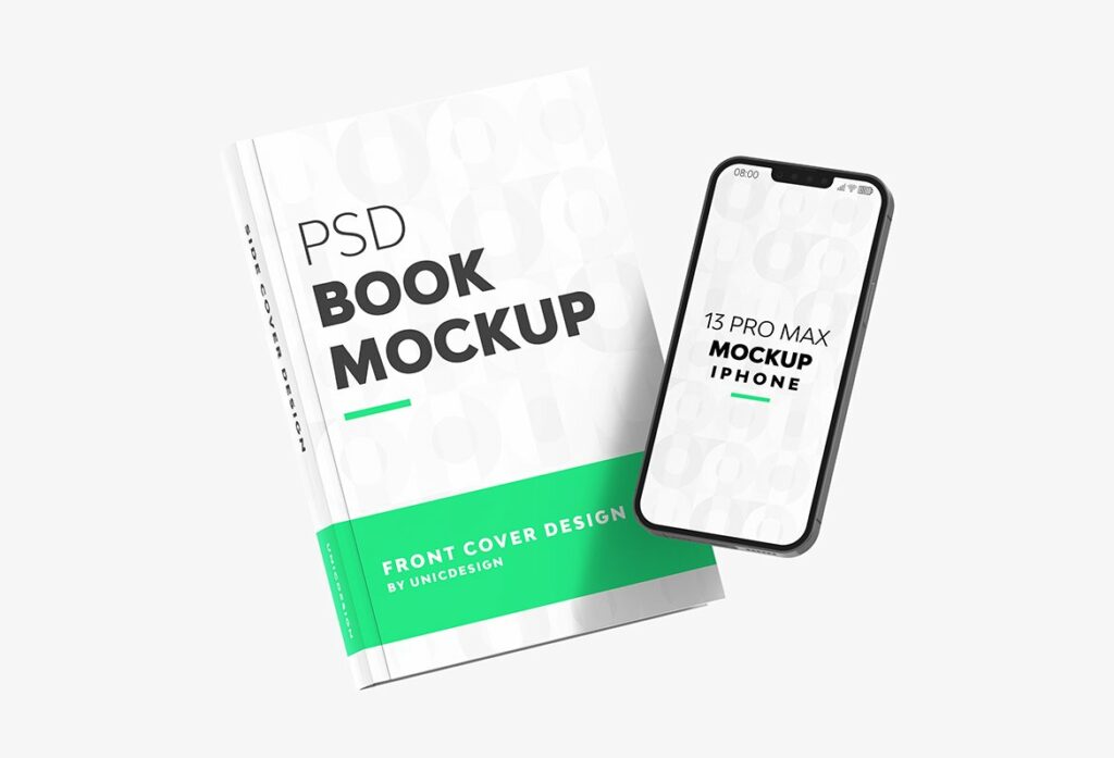 Book & iPhone 13 Mockup – MasterBundles