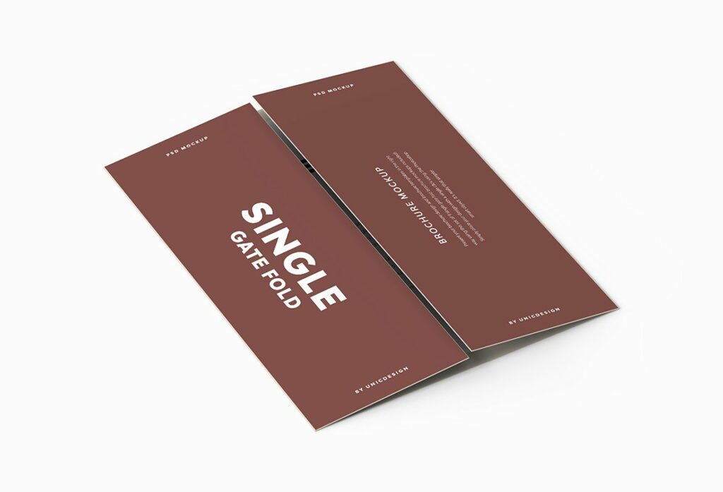Single Gate Fold Brochure Mockup – MasterBundles