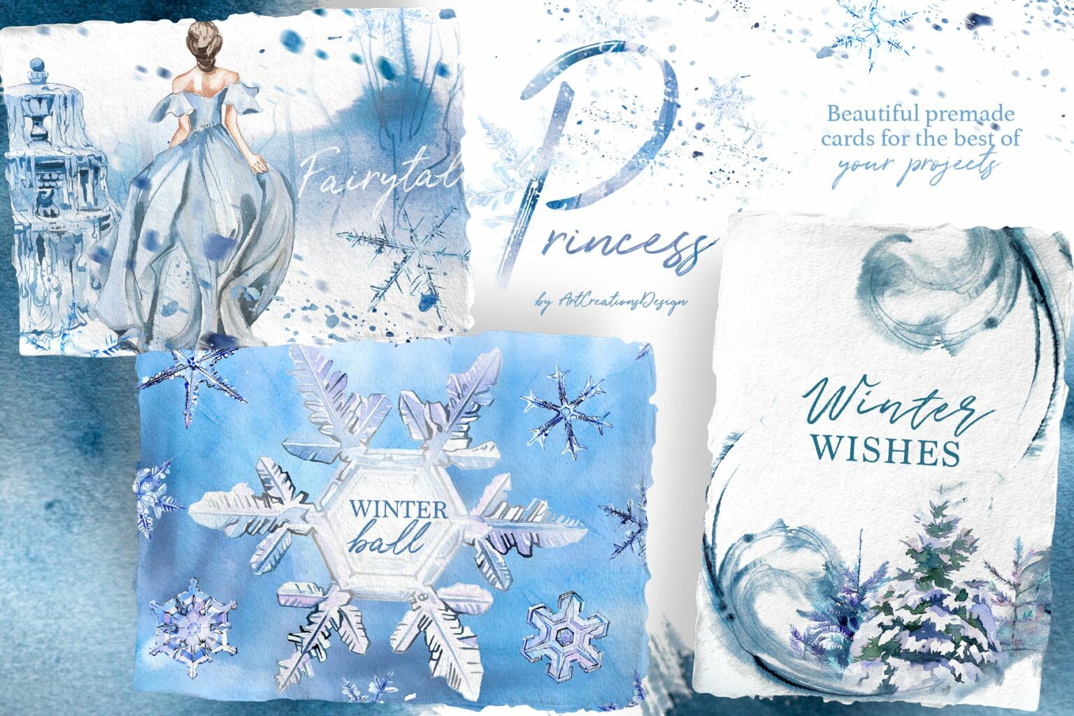 Watercolor Princess Clipart Set – MasterBundles