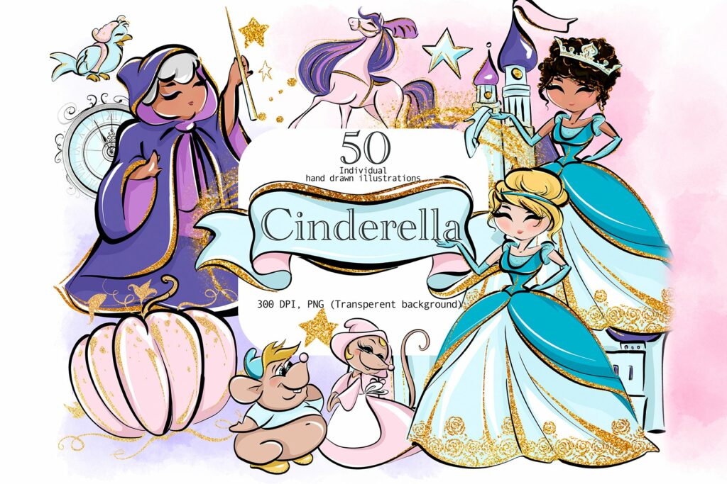 Fairy Tale Cinderella Clipart – MasterBundles