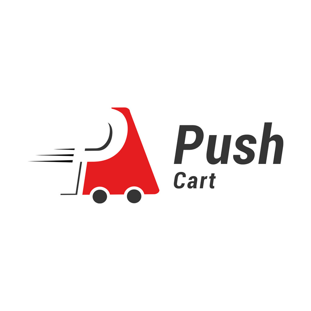 ( Letter P ) Push cart ( Eccomerce ) logo design - MasterBundles