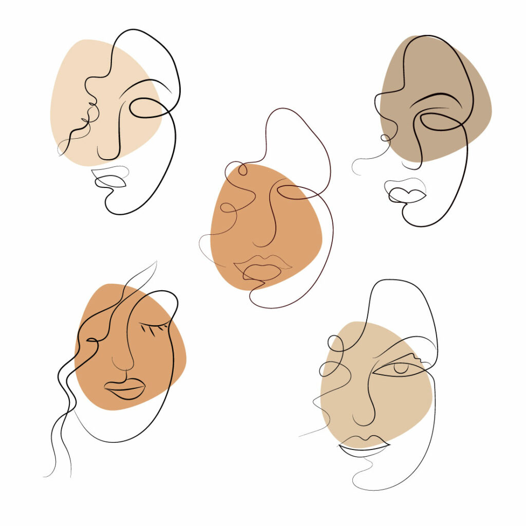 Women face line art - MasterBundles