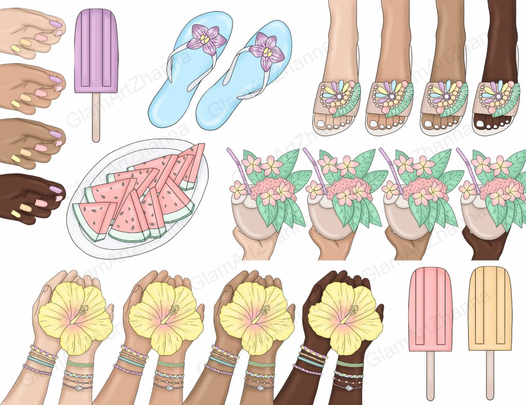 Pastel Summer Clipart – MasterBundles