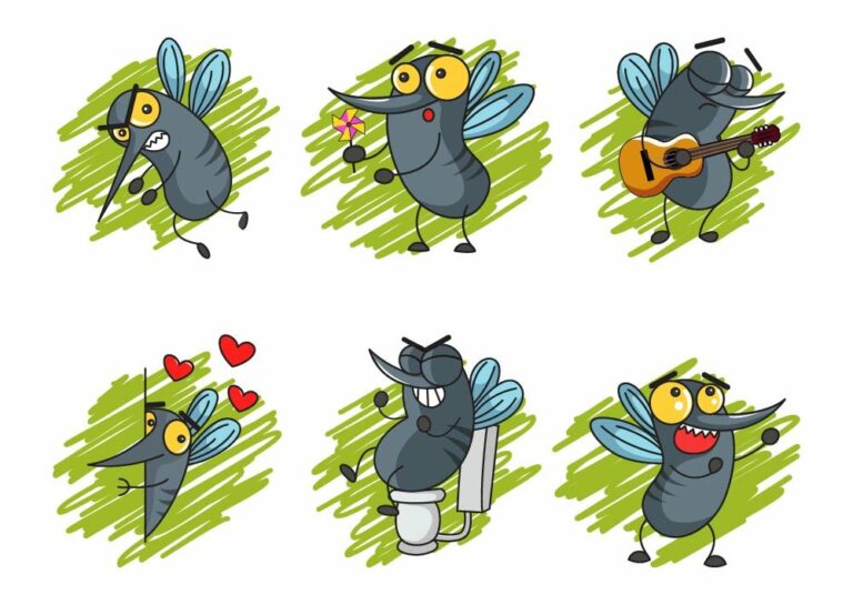 Illustration Of Cartoon Mosquitoes – MasterBundles
