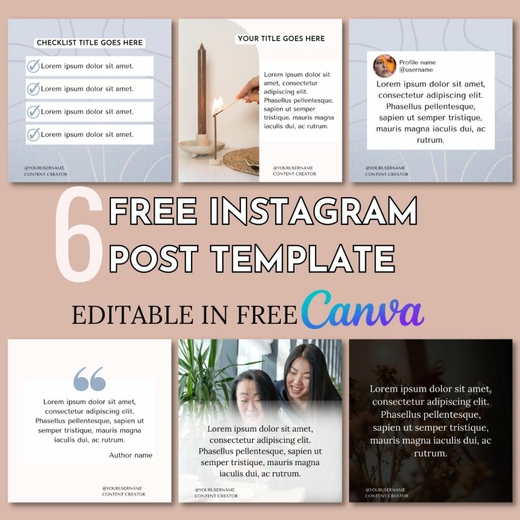 6 Free Instagram Post Canva Templates - MasterBundles