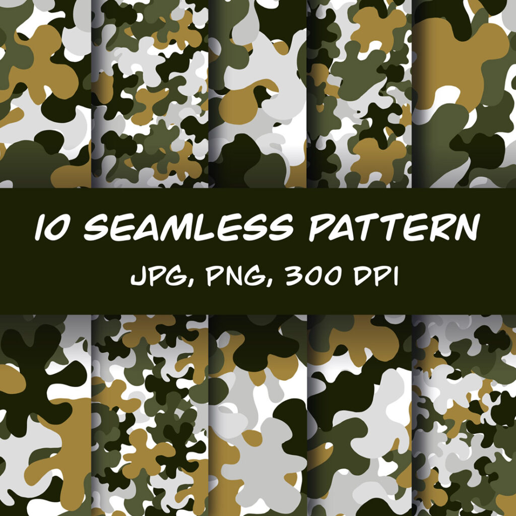 Camouflage Seamless Pattern 10 Army Print Png, Jpg, Camo Digital Paper ...