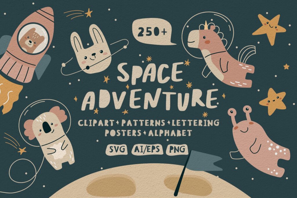 Space adventure. Clipart for kids – MasterBundles