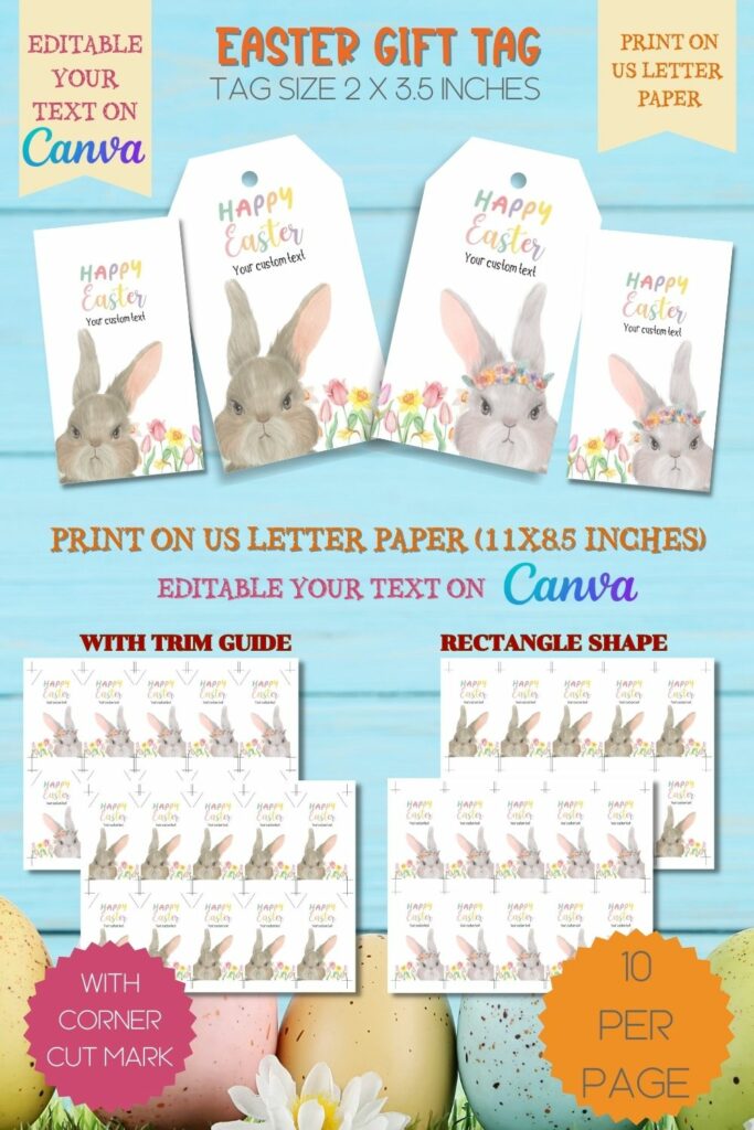 Editable gift tag, Easter Basket Gift Tag, Easter Treat Tag - MasterBundles