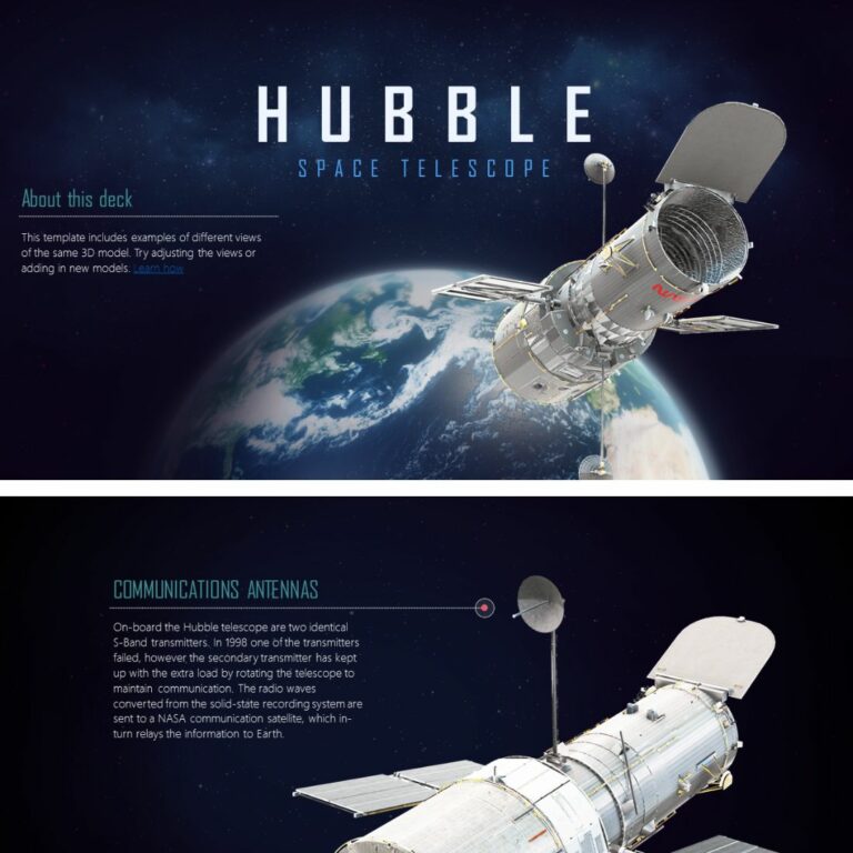 3D Hubble Space Telescope PowerPoint Presentation Template - MasterBundles