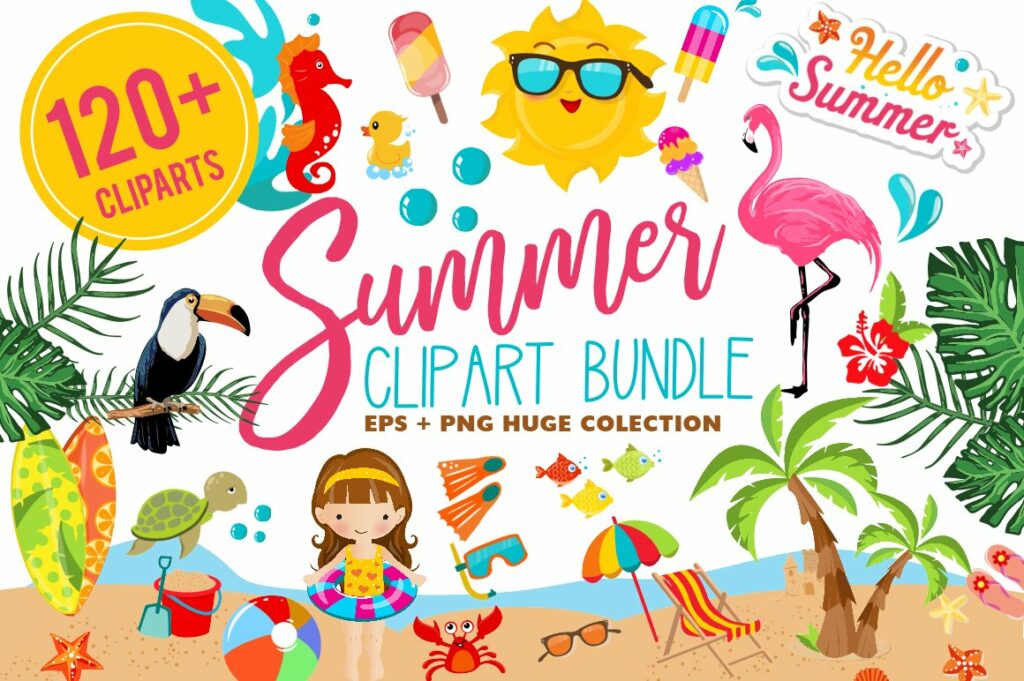 Summer Clipart Bundle - 126 cliparts – MasterBundles