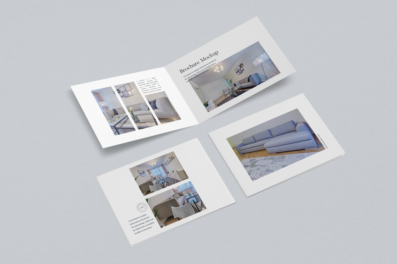Landscape 2 Fold A4 Brochure Mockup – MasterBundles