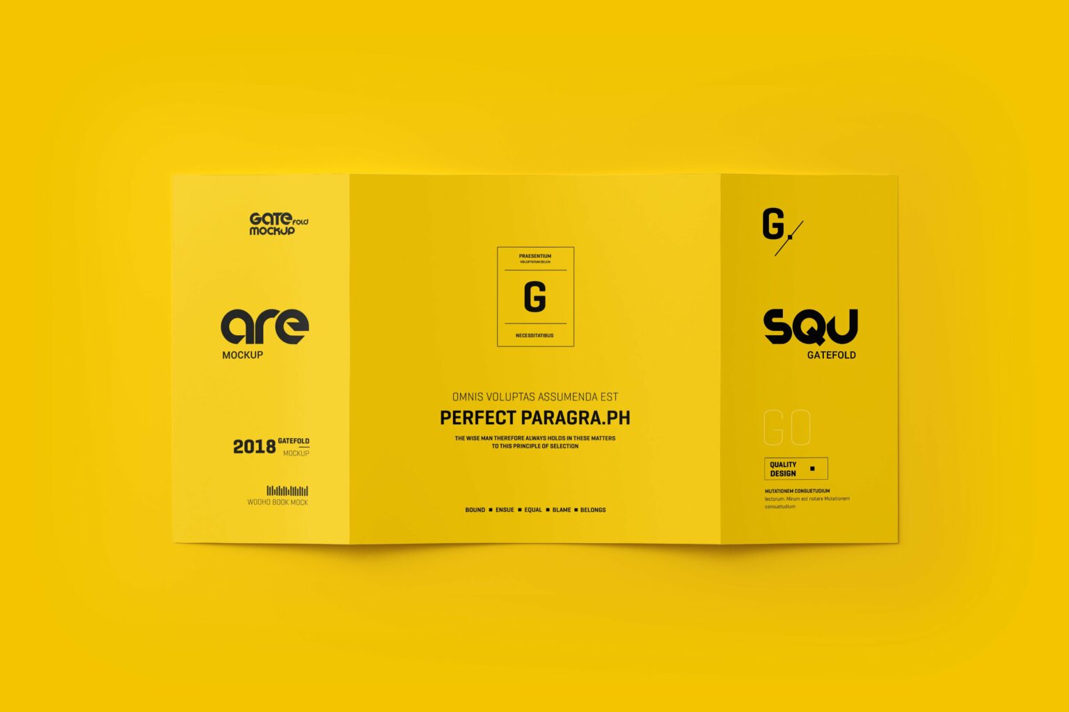 Square Gatefold Brochure Mockup – MasterBundles