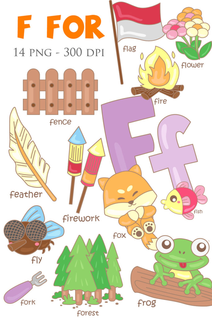 Alphabet F For Vocabulary School Letter Reading Writing Font Study ...