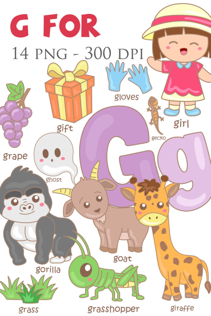 Alphabet G For Vocabulary School - MasterBundles