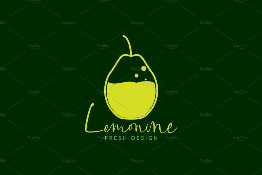 green fruit lemon bubble logo – MasterBundles