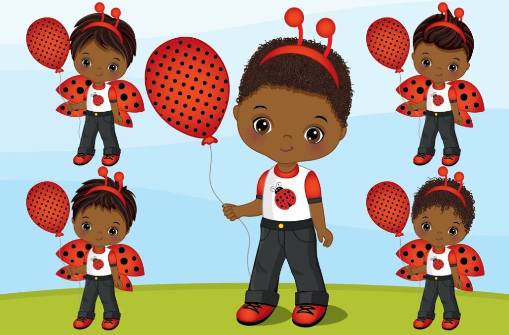 Vector Ladybug Cute Little Boy – MasterBundles