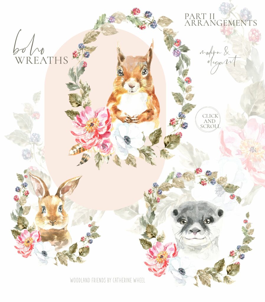Boho Watercolor Woodland Animals – MasterBundles