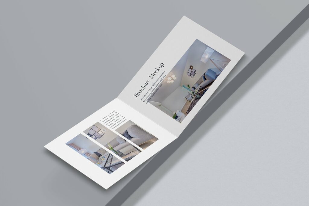 Landscape 2 Fold A4 Brochure Mockup – MasterBundles