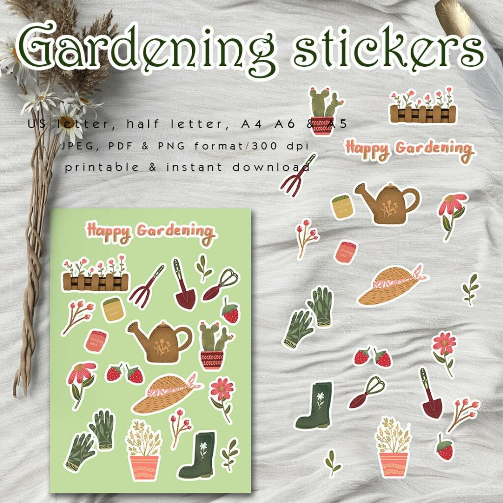 Gardening sticker pack - MasterBundles