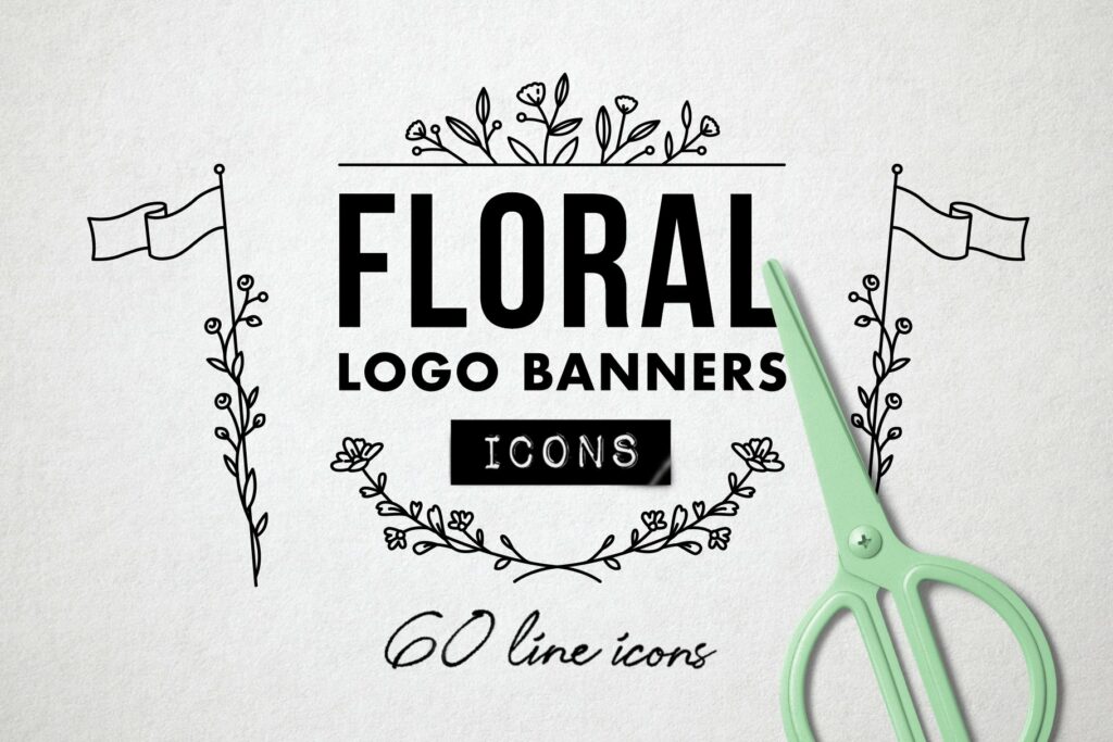 Flower Logo Borders, Floral Icons – MasterBundles