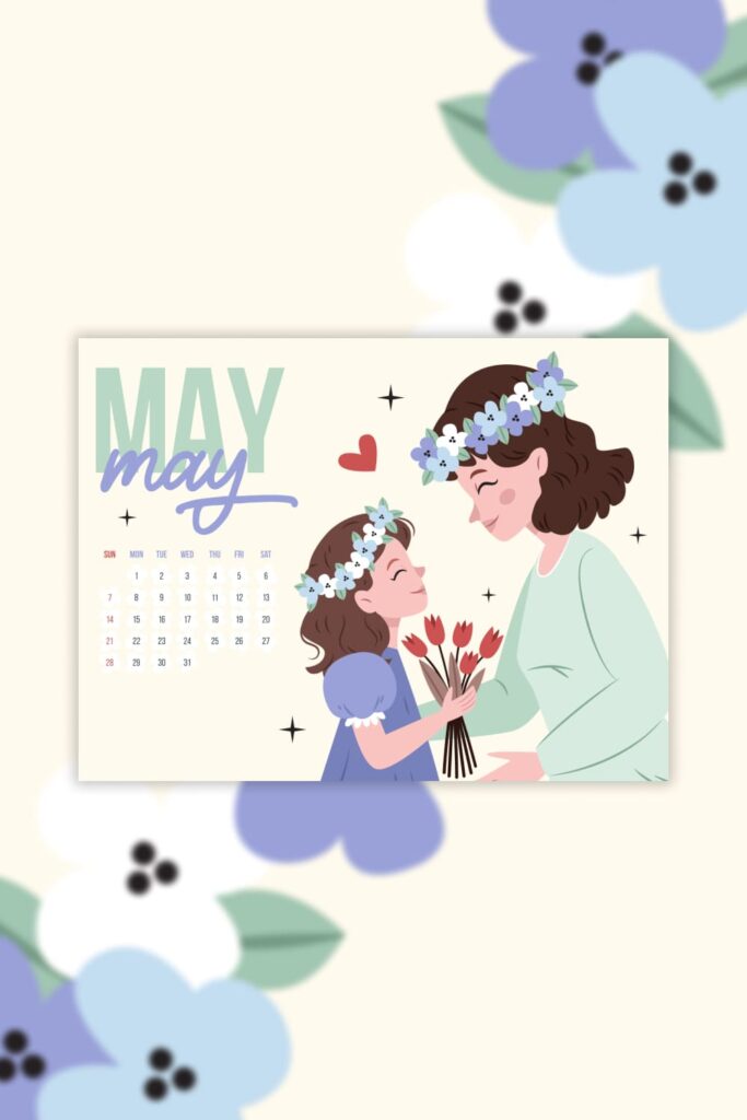 Free May Calendar Mother's Day – MasterBundles