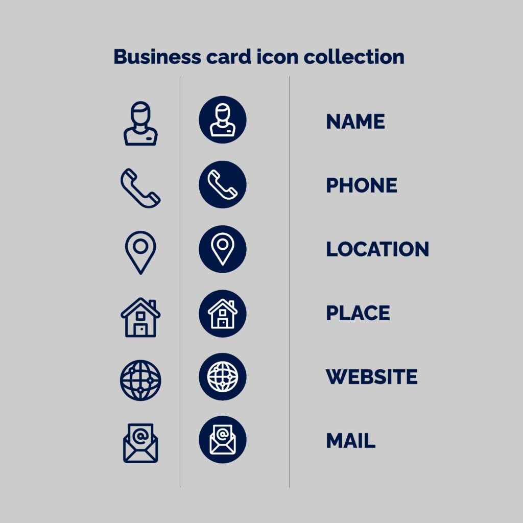 Business card icon collection - MasterBundles