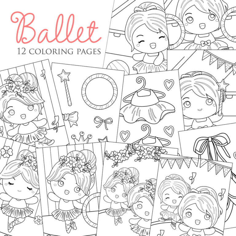 Cute Beautiful Little Ballerina Ballet is Fun Sport Activity Coloring ...
