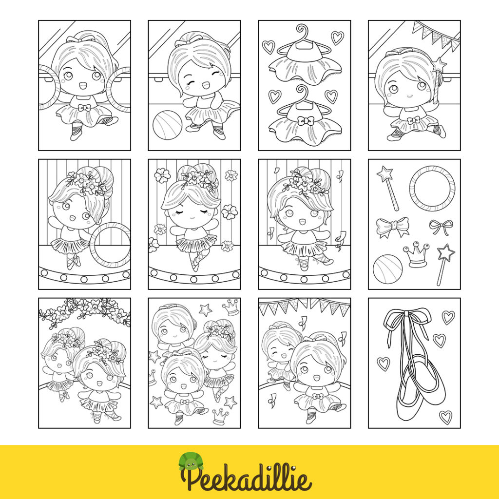 Cute Beautiful Little Ballerina Ballet is Fun Sport Activity Coloring ...